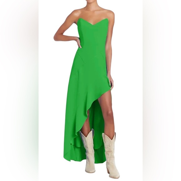 Amanda Uprichard | Dresses | Amanda Uprichard Green Symone Strapless Hi ...